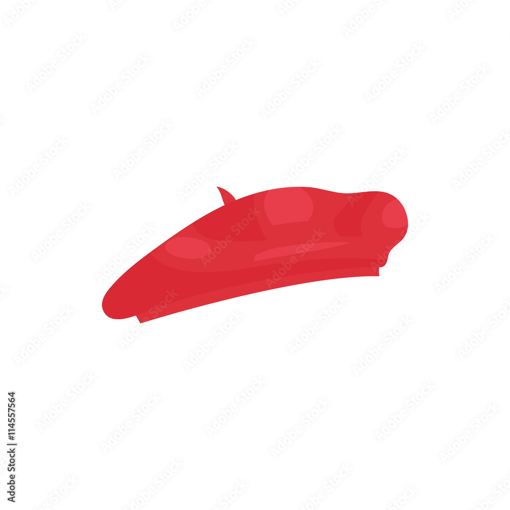 Red French felt beret icon, cartoon style Stock Vector | Adobe Stock