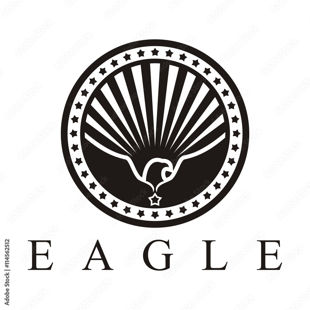 Eagle Logo, Eagle Wings Logo, Eagle Circle Logo was surrounded stars ...
