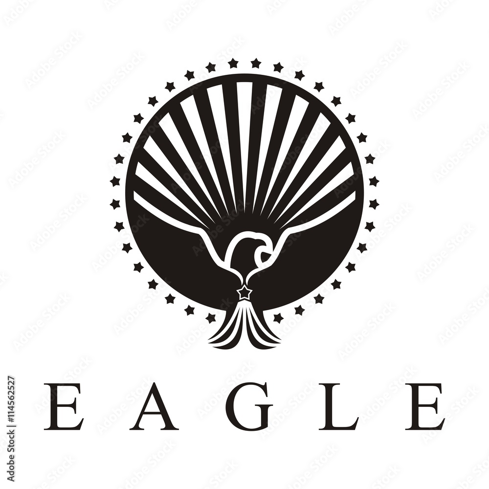 Eagle Logo, Eagle Wings Logo, Eagle Circle Logo was surrounded stars ...