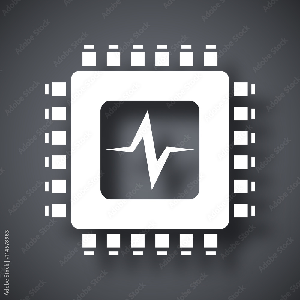 Vector CPU or Processor test icon. CPU or Processor test simple icon on ...