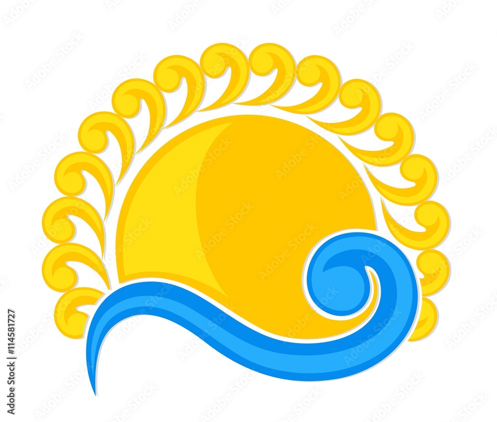 Logo sun and sea. Stock Vector | Adobe Stock