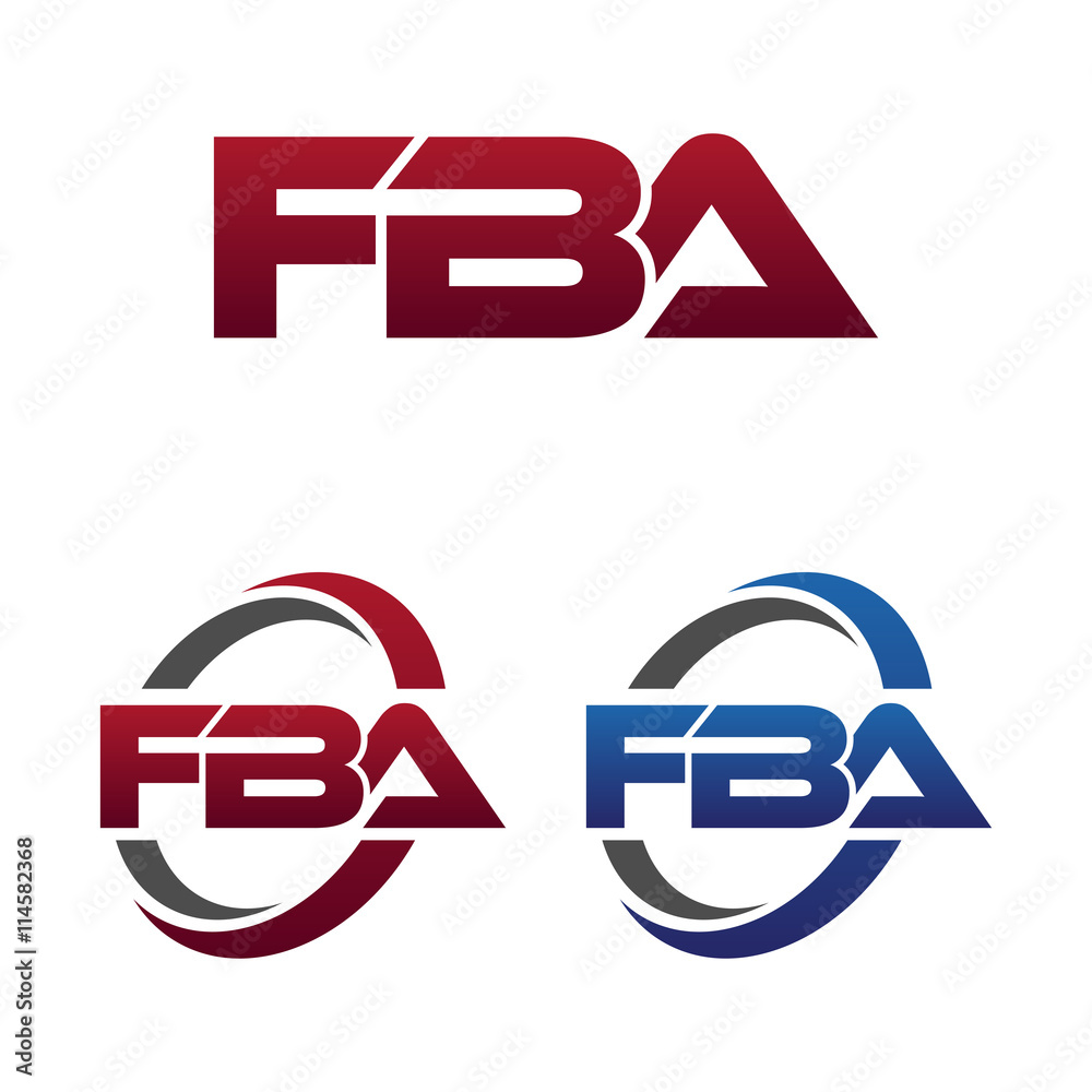 Modern 3 Letters Initial logo Vector Swoosh Red Blue fba Stock Vector ...