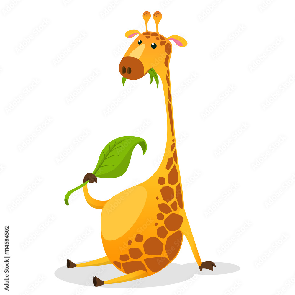 Giraffe Eating Clipart