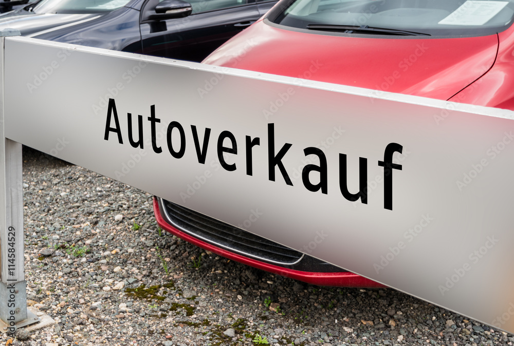 Autoverkauf Schild Stock-Foto | Adobe Stock