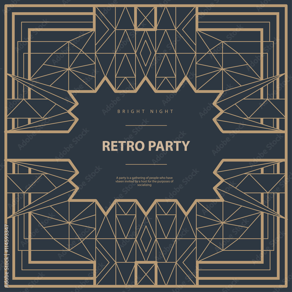 Vector template frame. Form of square. Line design elements. Collage ...