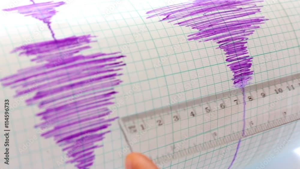 Seismological device for measuring earthquakes. Seismological activity ...