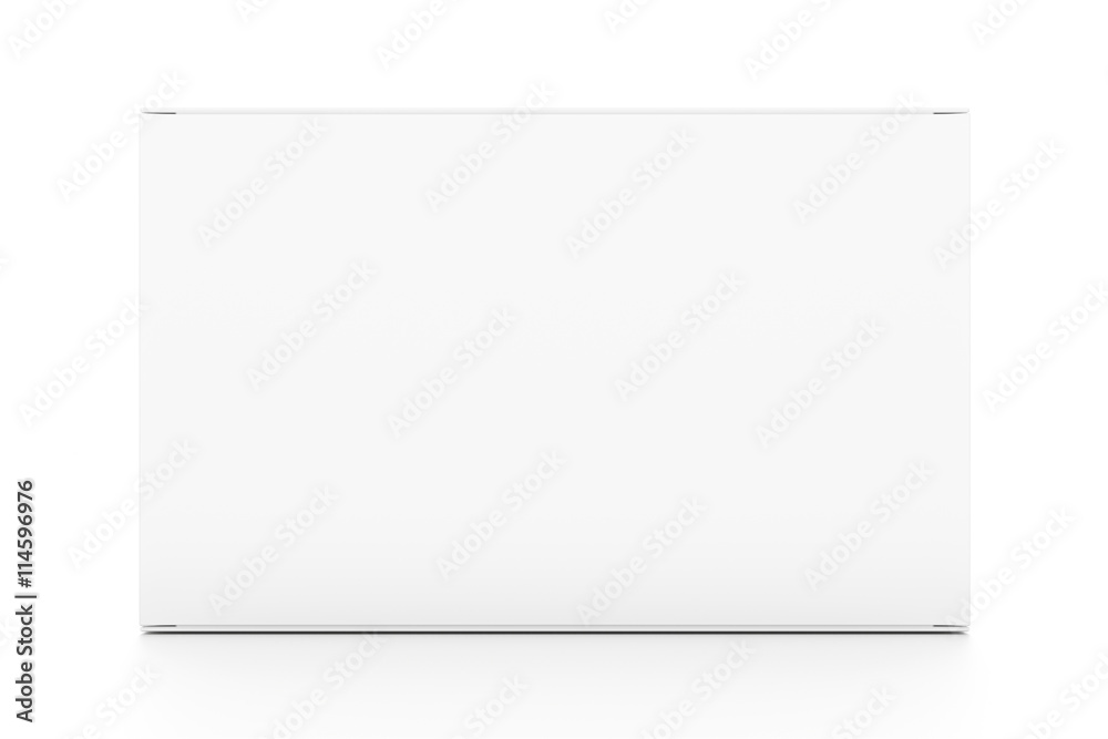 White horizontal rectangle blank box from front angle. Stock ...