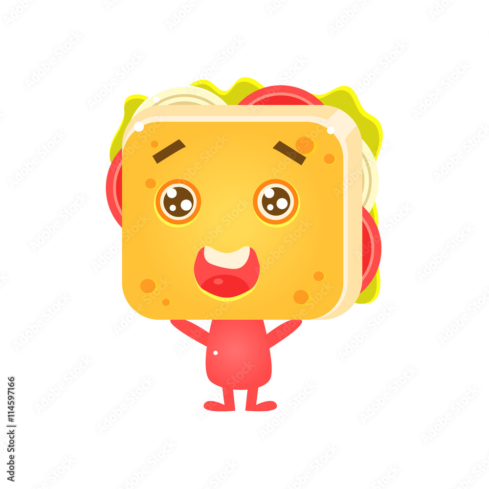 Sandwich Character Being Adorable Stock Vector | Adobe Stock