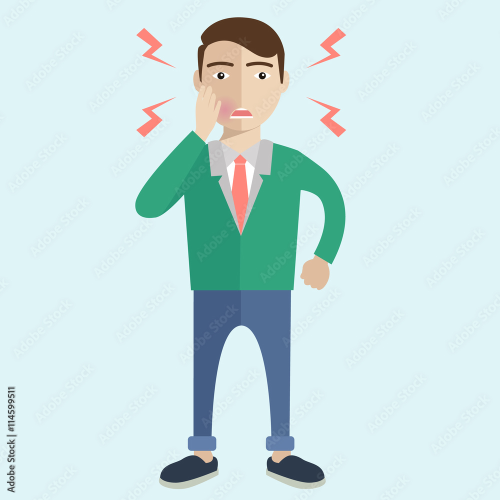 Man with Toothache vector flat cartoon illustration Stock Vector ...