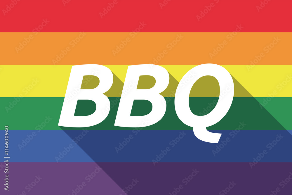 Vector Long Shadow Gay Pride Flag With The Text Bbq Vector De Stock