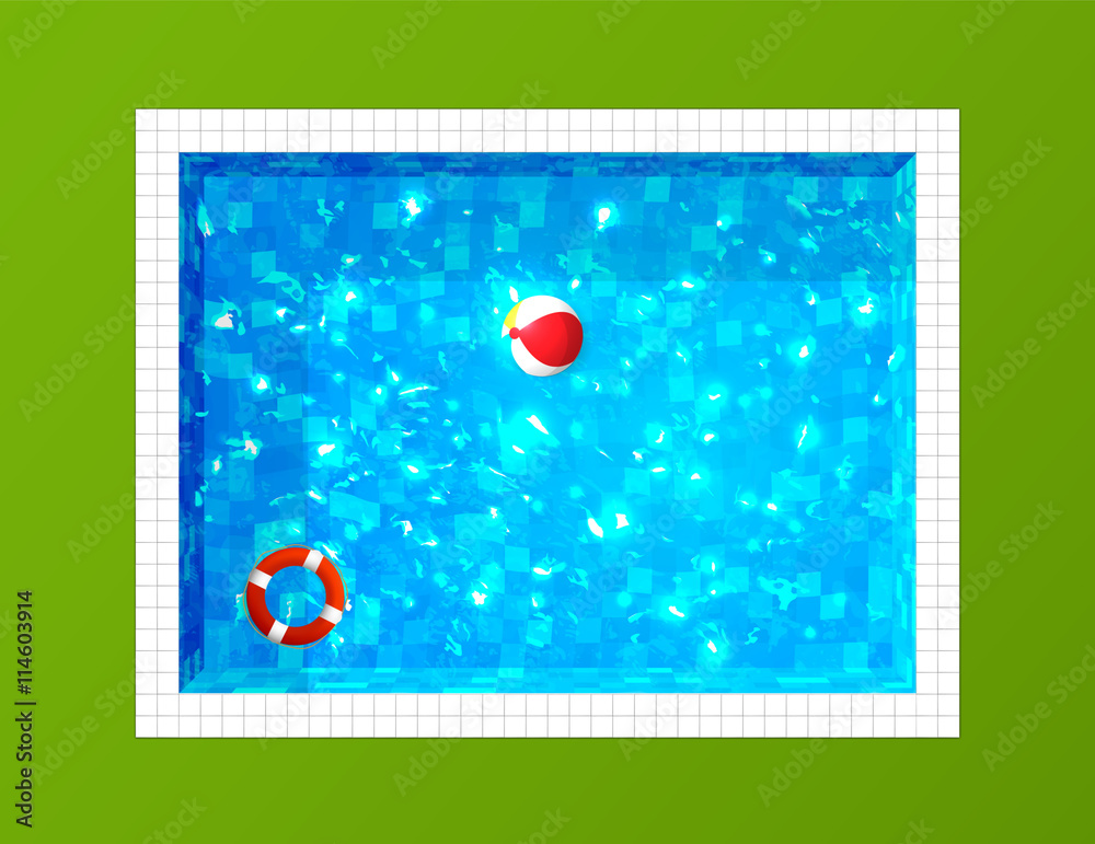 Top view of swimming pool. vector illustration. Stock Vector | Adobe Stock