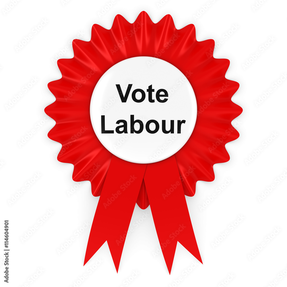 Vote Labour UK Elections Rosette Badge 3D Illustration Stock ...
