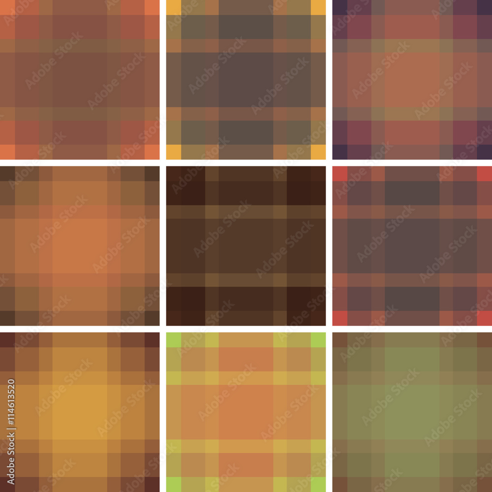 Seamless British pattern background collection. Plaid autumn palette ...