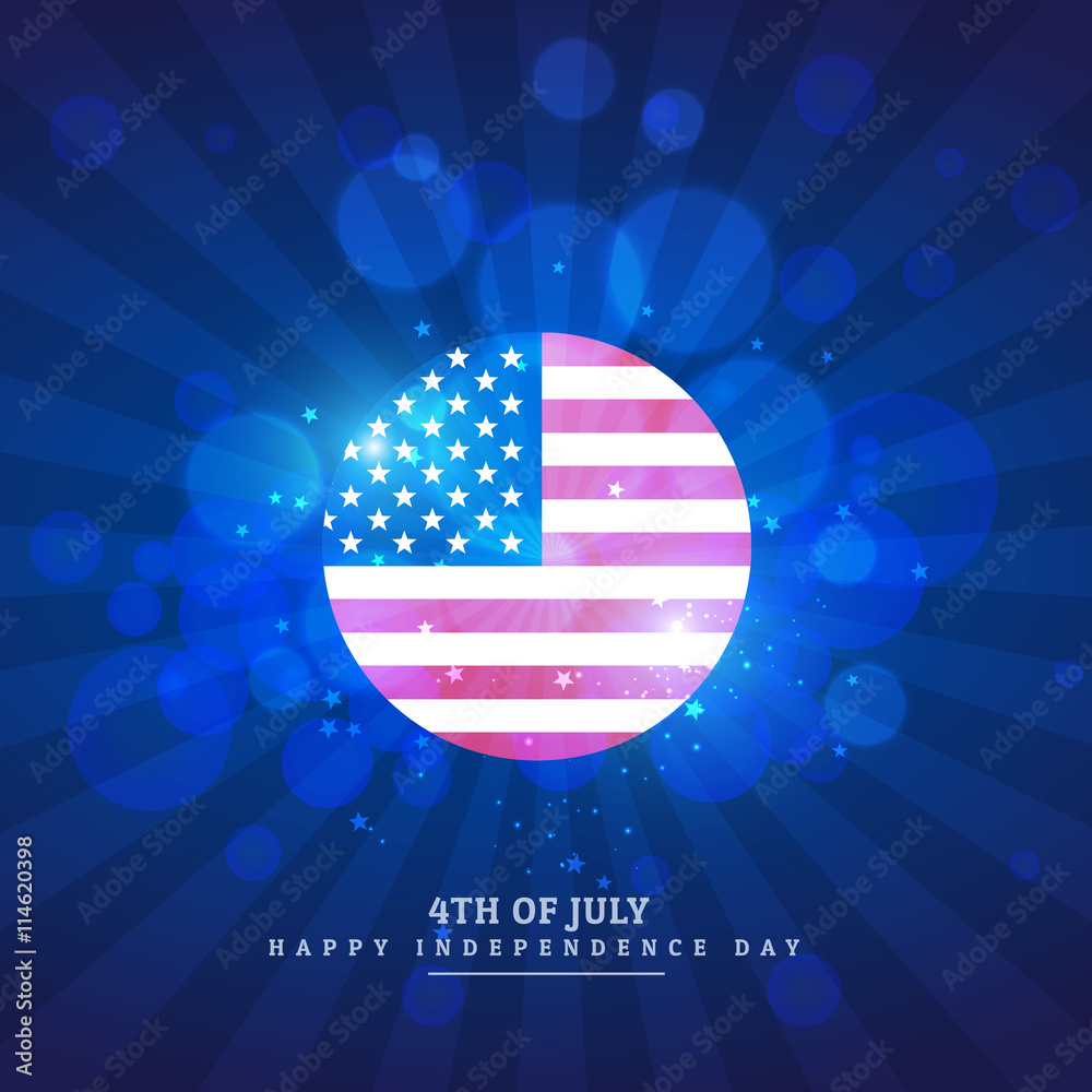 american flag icon in blue background Stock Vector | Adobe Stock