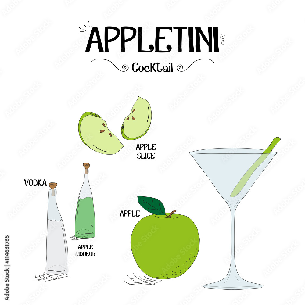 how to make an apple cocktail set with ingredients for restaurants and ...