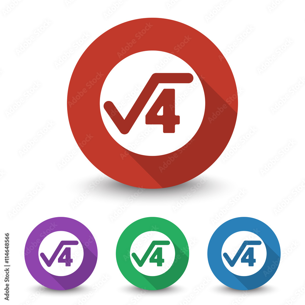 White Square Root icon in different colors set Stock Vector | Adobe Stock