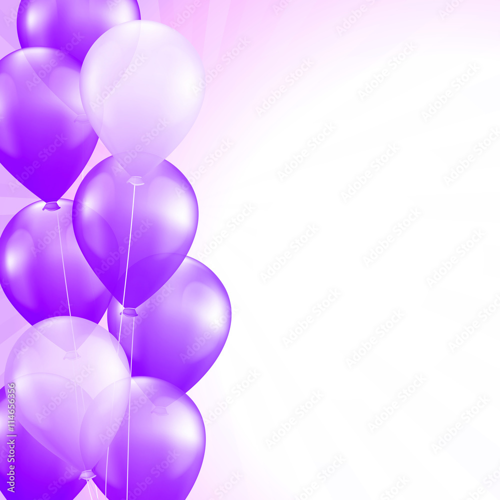 purple balloons border vector background Stock Vector | Adobe Stock