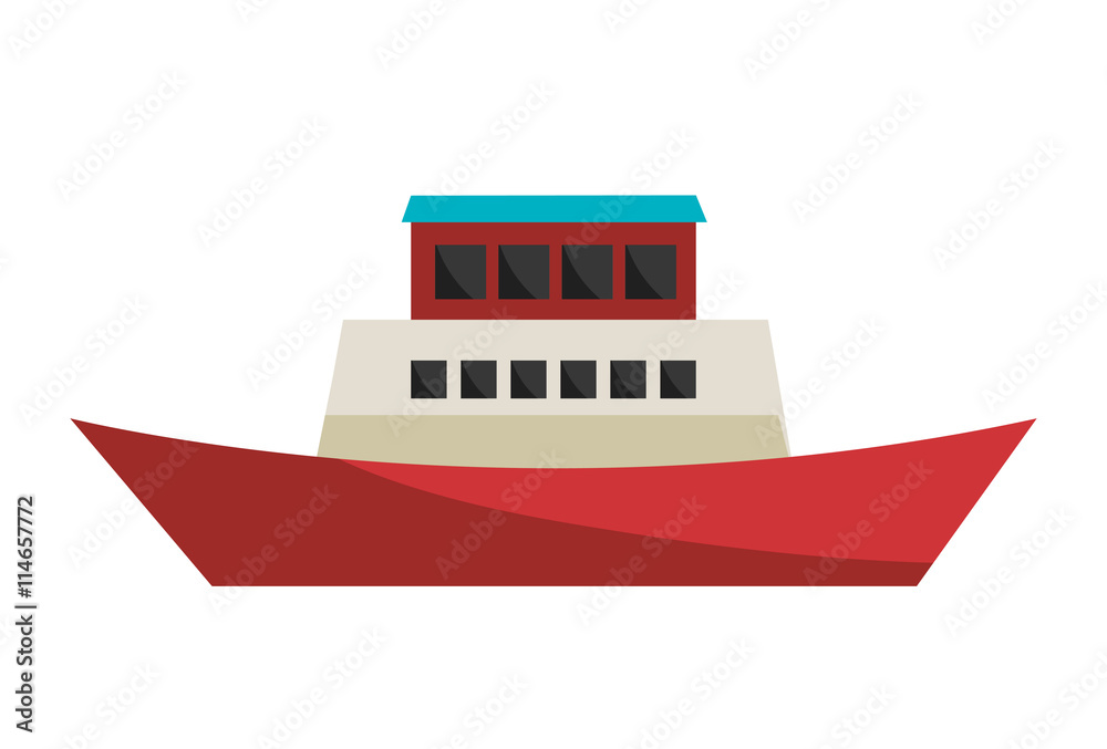 Cargo Ship Side View Drawing