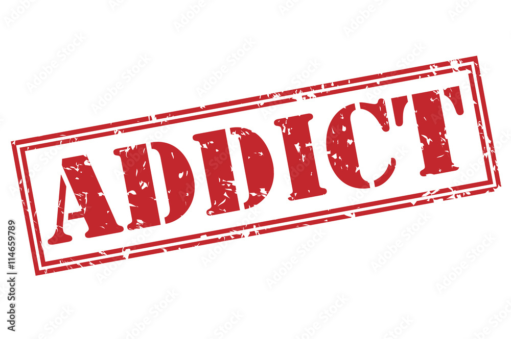 addict red stamp on white background Stock Illustration | Adobe Stock