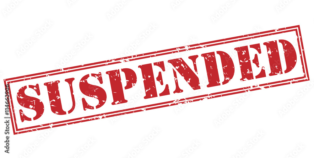 suspended red stamp on white background Stock Illustration | Adobe Stock