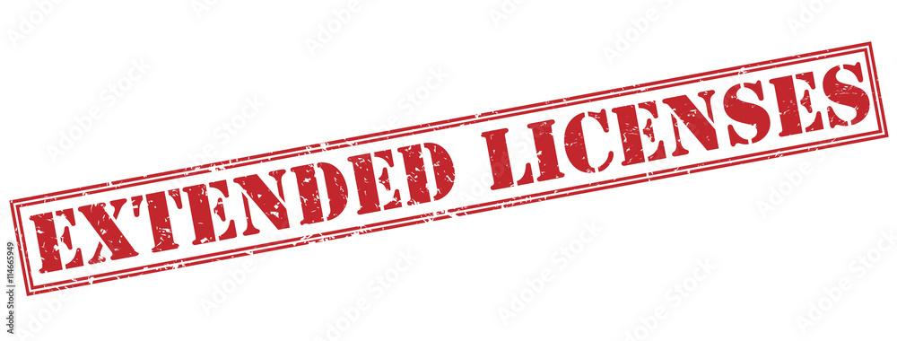 extended licenses red stamp on white background Stock Illustration ...