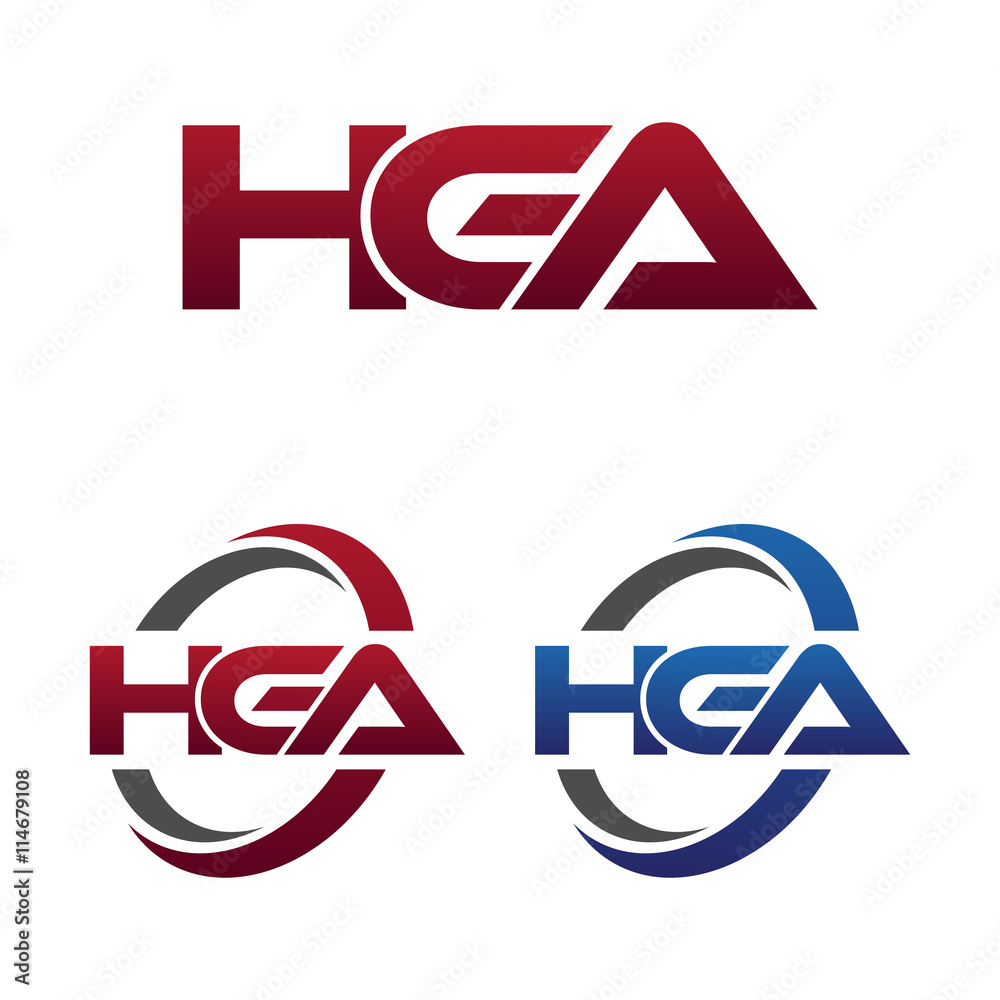 Modern 3 Letters Initial logo Vector Swoosh Red Blue hga Stock Vector ...