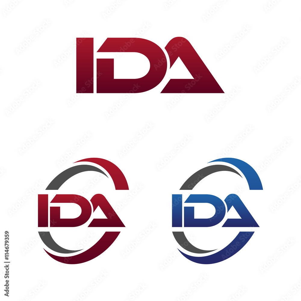 Modern 3 Letters Initial logo Vector Swoosh Red Blue ida เวกเตอร์สต็อก ...