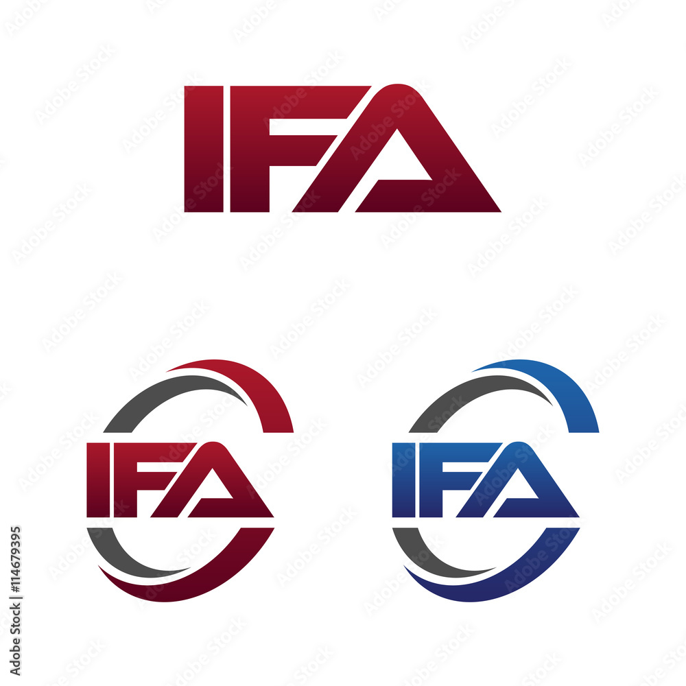 Modern 3 Letters Initial logo Vector Swoosh Red Blue ifa Stock Vector ...