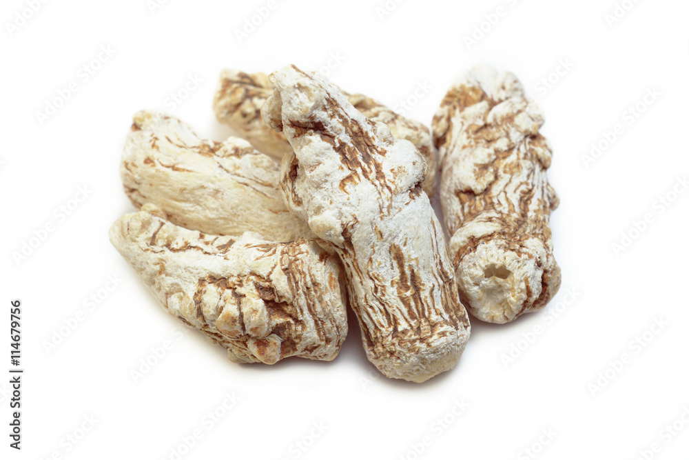 dang gui, angelica sinensis, dang gui ginseng on white background ...