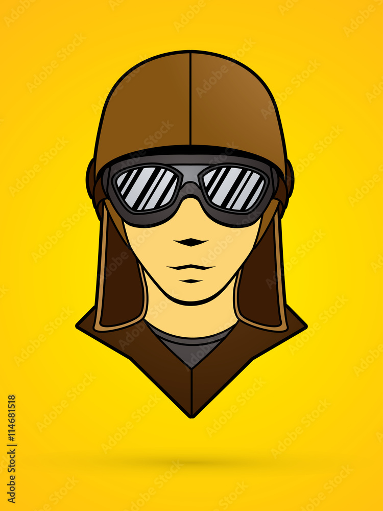 Pilot Face graphic vector Stock Vector | Adobe Stock