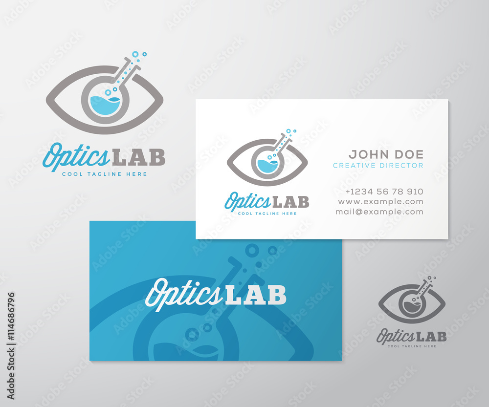Optics Lab Abstract Vector Logo Template and Business Card Layout ...