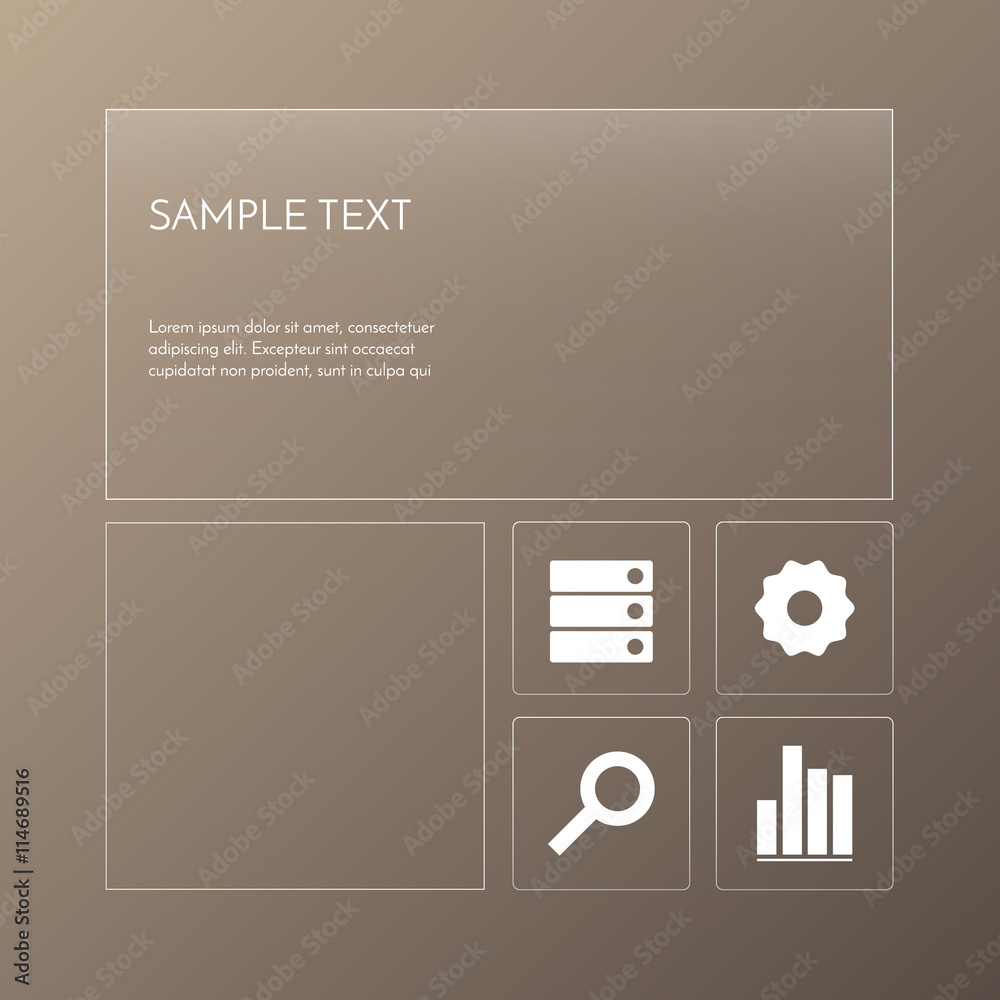 Transparent template design. Set of glass banners. Vector illustration ...