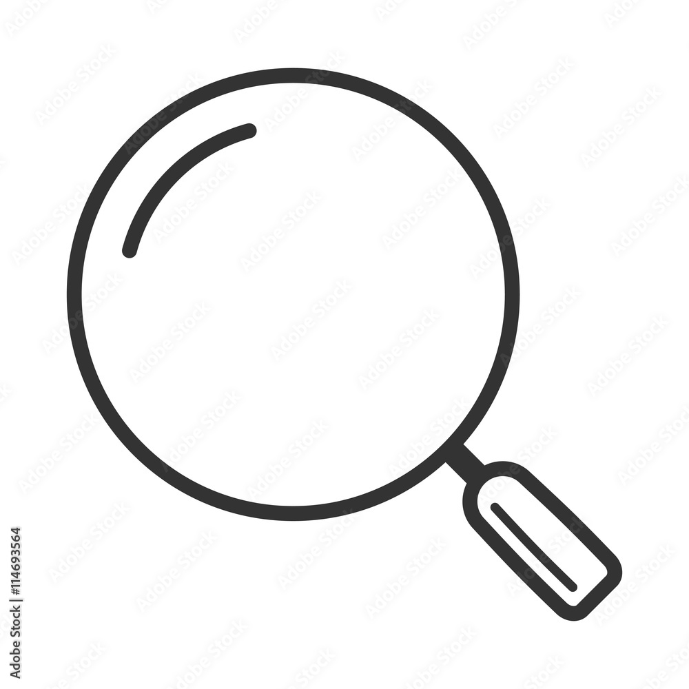 Magnifying glass icon. Line style. Isolated on white.. Stock Vector ...