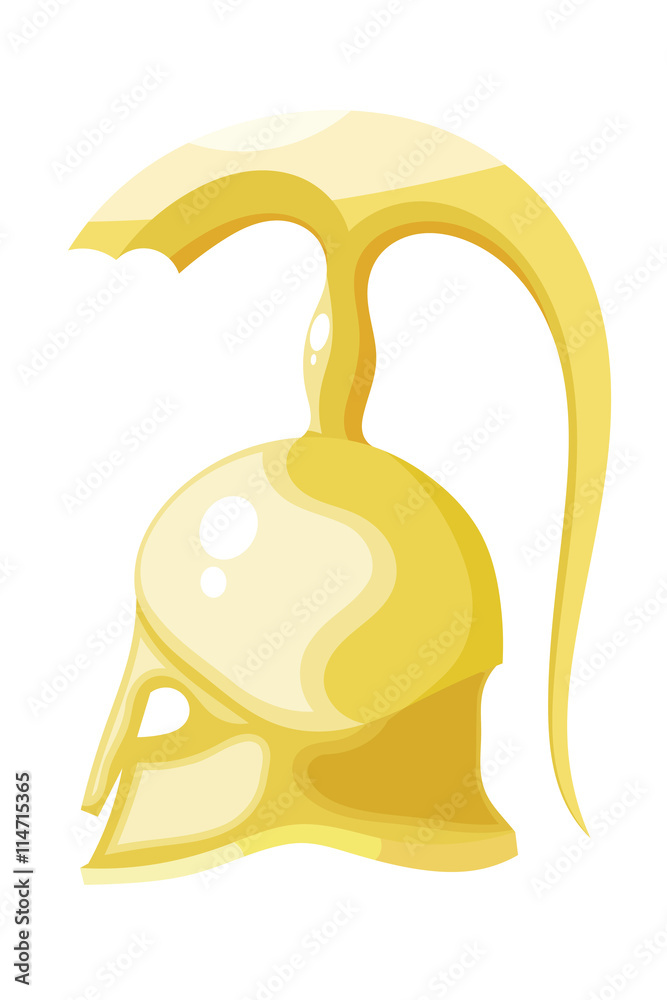 Vector illustration of the ancient Greek bronze helmet with a go Stock ...