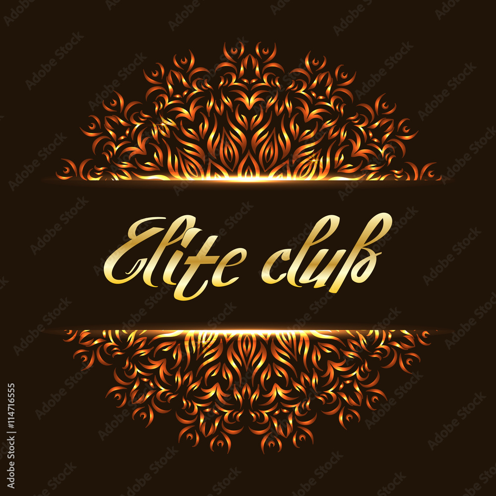 Elite club logo mandala Stock Vector | Adobe Stock