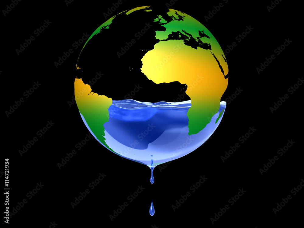 Global warming, climate change, sea level rise, gas emissions : earth ...