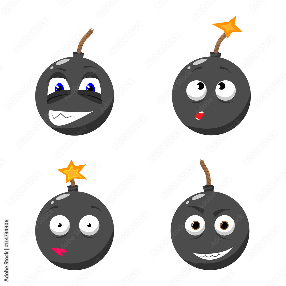 cartoon bomb set Stock Vector | Adobe Stock