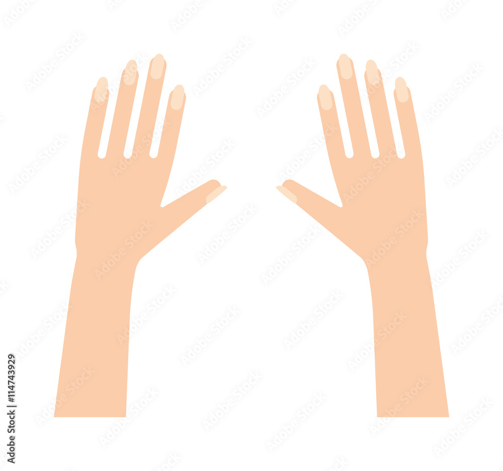Flat human hands isolated creativity concept. Hands fingers symbol ...