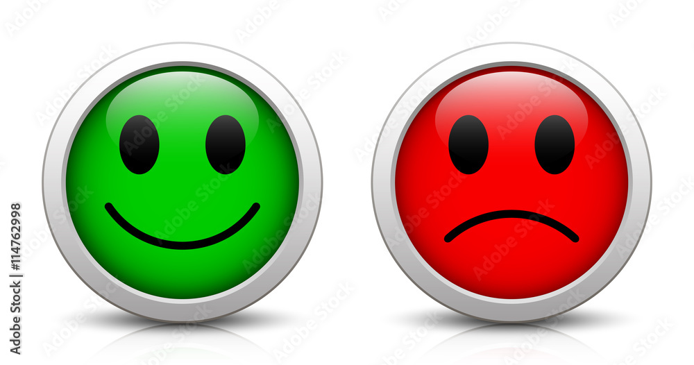 Smileys – Evaluation Buttons Stock Vector | Adobe Stock