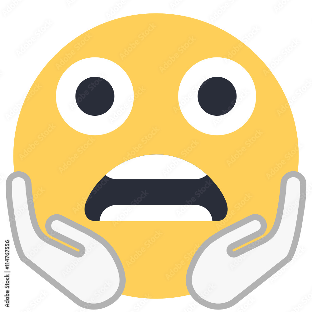 Face Screaming in Fear - Flat Emoticon design | Emojilicious Stock ...