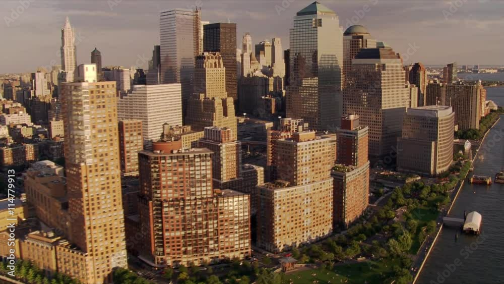 Aerial view of buildings near Ground Zero, New York City Stock Video ...