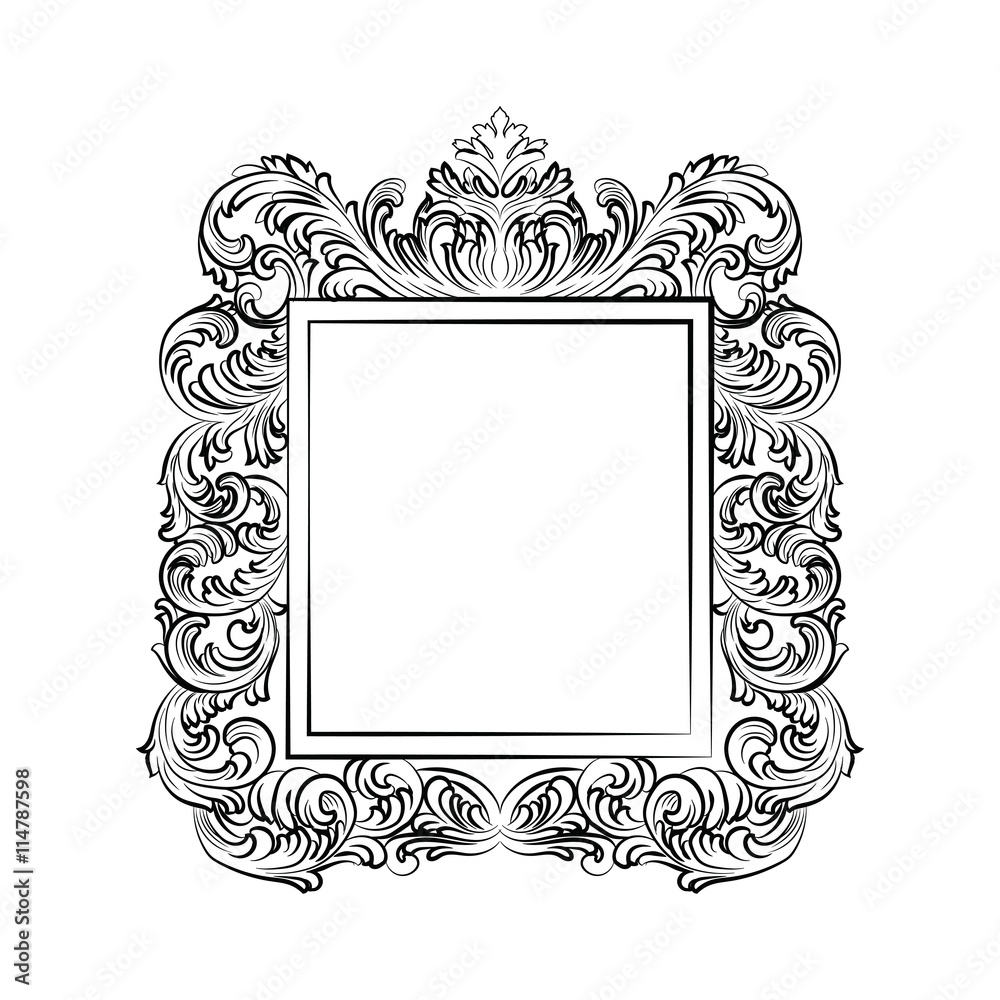 Luxury Baroque Rococo Mirror Frame Set Vector French Luxury Rich
