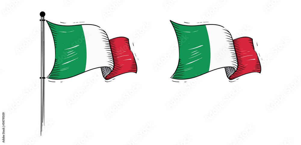 Vector of Italy Flag Fly Stock Vector | Adobe Stock