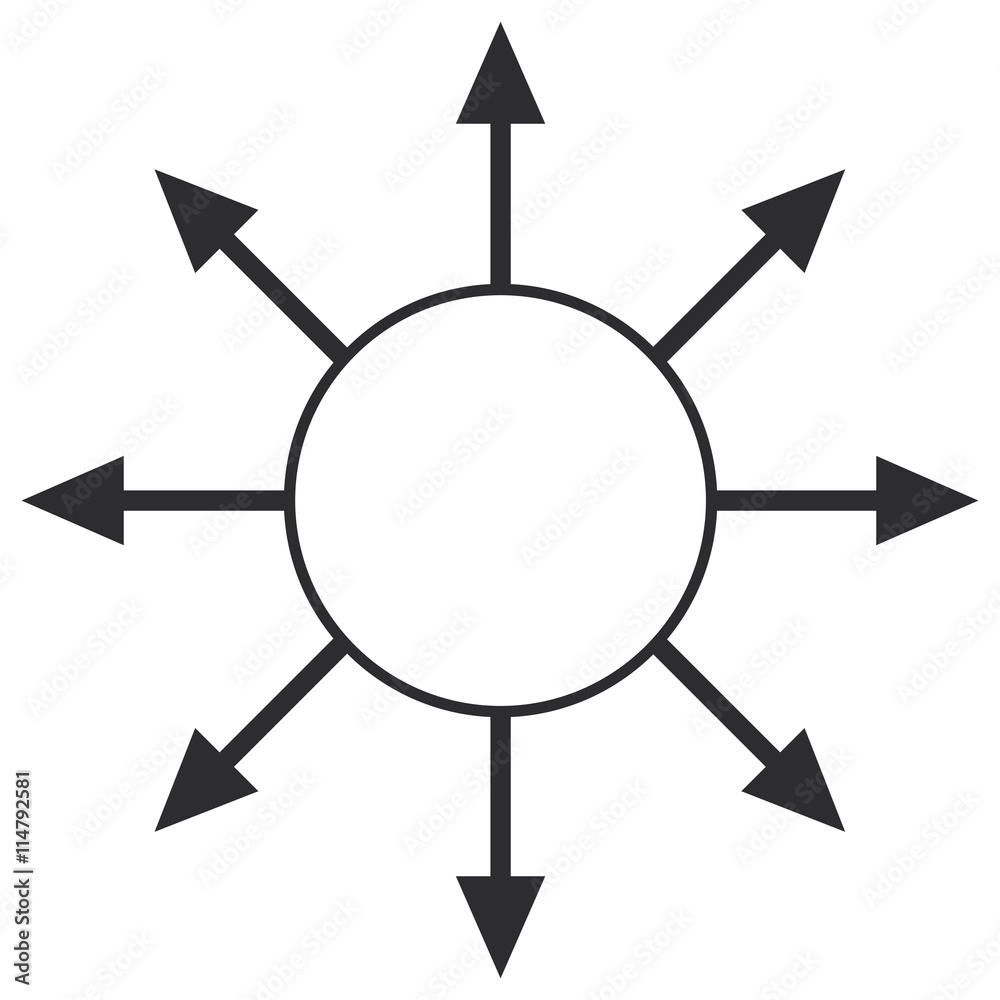 circle with arrows coming out icon Stock Vector | Adobe Stock