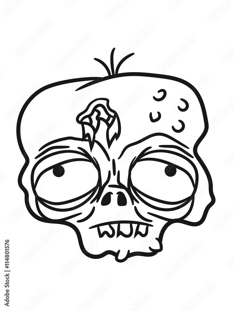 sad tired bored stupid zombie face head undead horror monster halloween ...
