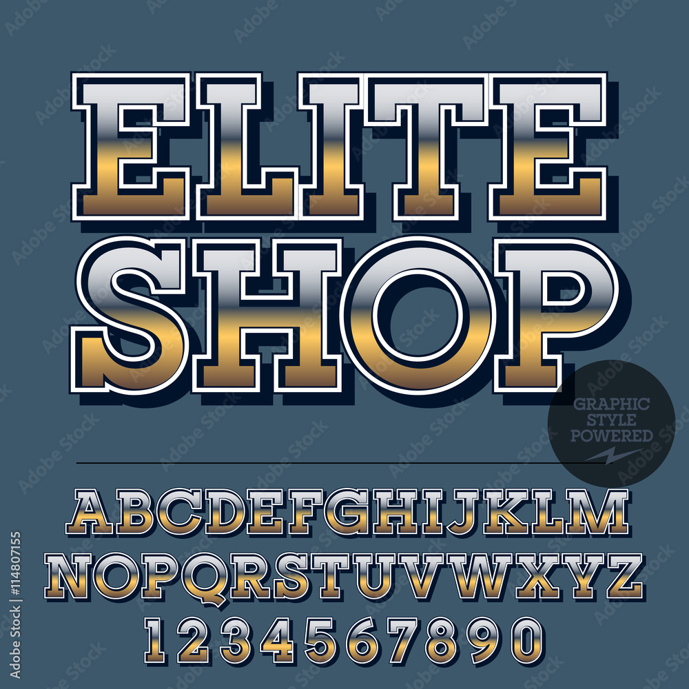 Glossy set of alphabet letters, numbers and punctuation symbols ...