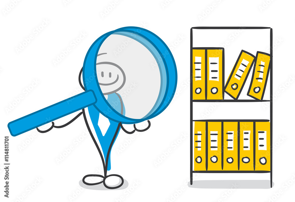 Stick Figure Series Blue / Lupe, Archiv Stock Vector | Adobe Stock