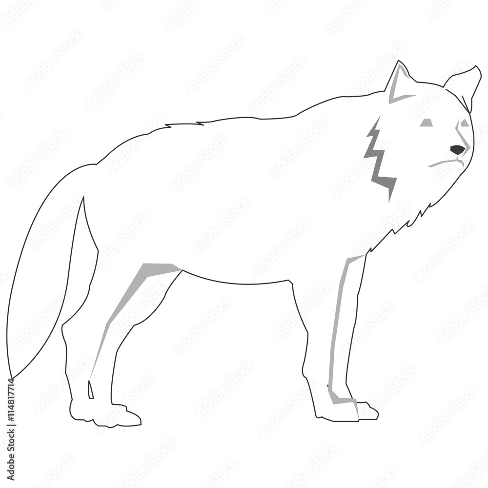 black line wolf icon Stock Vector | Adobe Stock