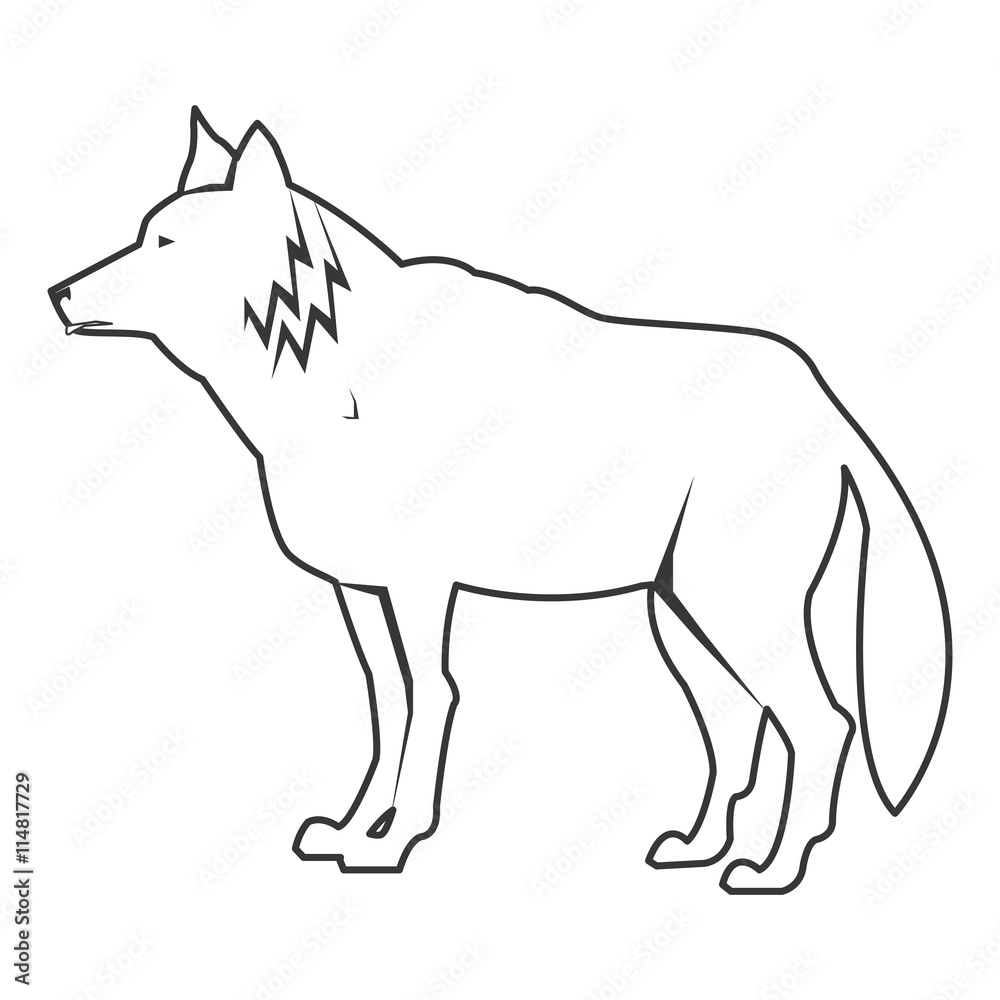 black line wolf icon Stock Vector | Adobe Stock