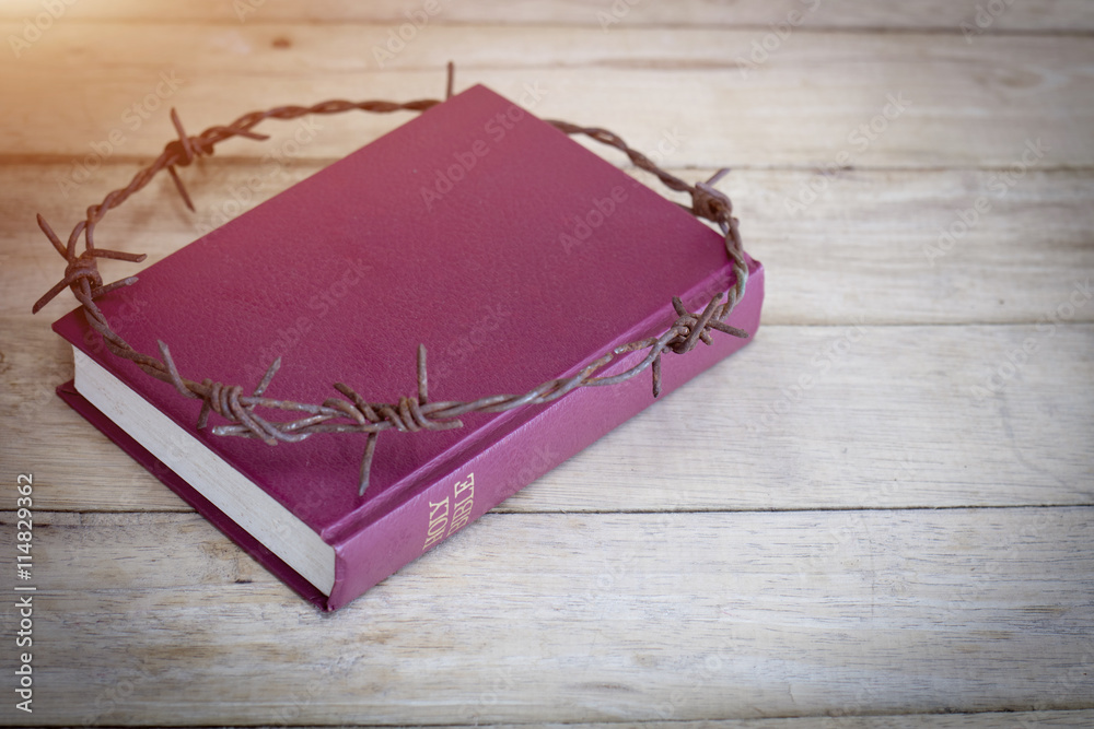 concept of metal barbed Wire crown like the thorns of Jesus and the ...